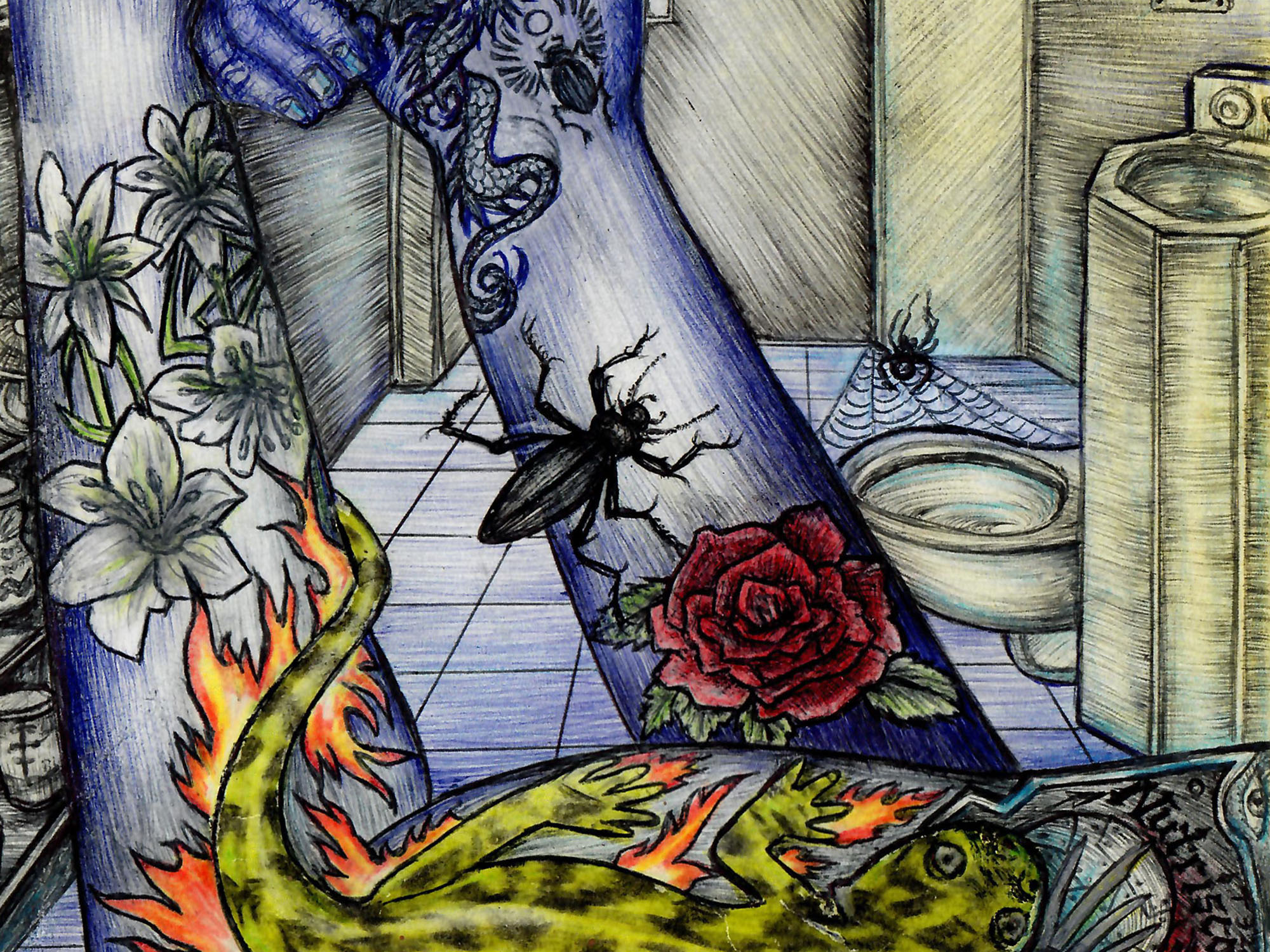 Artwork of a Beetle Visiting a Prison Cell